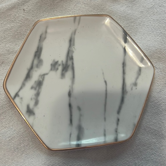 Source Unknown | Jewelry | Jewel Tray White And Gray Marble Look With ...